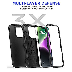AICase for iPhone 14 Case(6.1") Case,Heavy Duty 3-Layer Rugged Pocket-Friendly Phone Case,Durable Military Grade Protection Shockproof/Drop Proof/Dust-Proof Protective Cover for iPhone 14 Case 6.1"