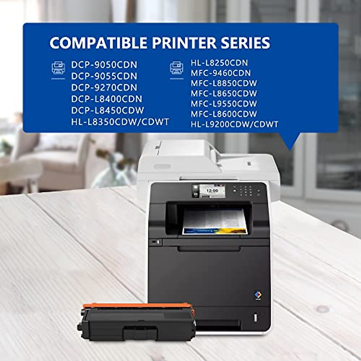 TN-336 TN336BK TN336C TN336M TN336Y Compatible Replacement for Brother TN336 Toner Cartridge 4-Pack DCP-9055CDN 9270CDN L8400CDN HL-L8250CDN MFC-9460CDN L8650CDW L8600CDW Printers