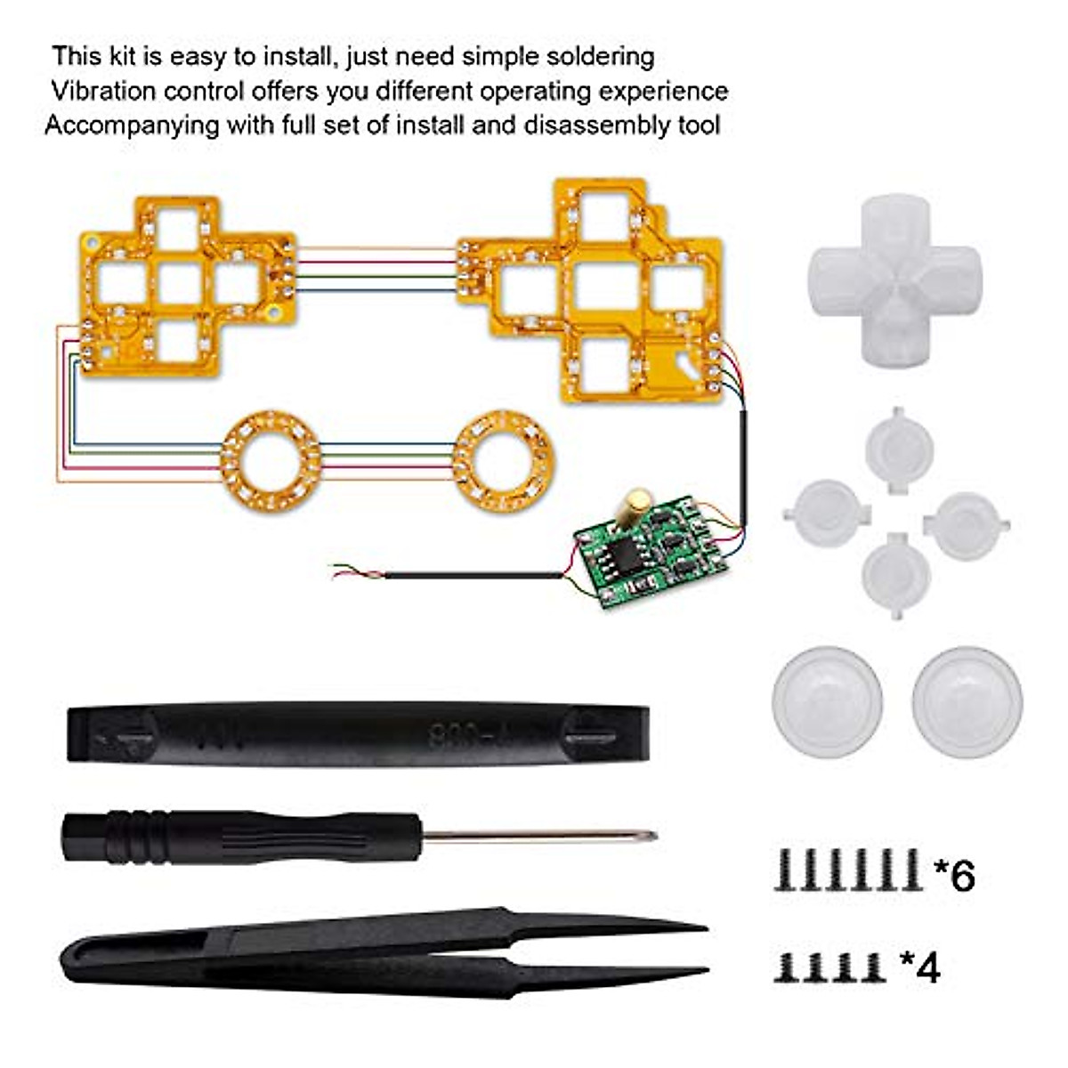 Luminated Thumbsticks, Installation Removal Tools Joysticks ​Repair Kit Action Buttons Enjoy Personalization for Controller