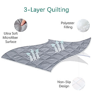 Toddler Nap Mat with Removable Pillow and Blanket & Sheet for Regalo My Cot Portable Toddler Bed/Joovy Travel Cot, Grey