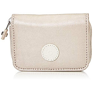 Kipling Women's Tops Wallet, Compact, Practical, Nylon Travel Card Holder, Metallic Glow