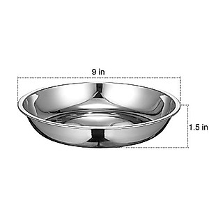 Eslite 6-Piece 18/10 Stainless Steel Round Plates,Dinner Plate Dish,9-Inch