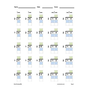 Channie’s One Page A Day Single Digit Level 1 Beginner Visual Division Workbooks for Easy Teaching & Learning Grade 3-5 Size 8.5” x 11” Summer School, Summer Bridge