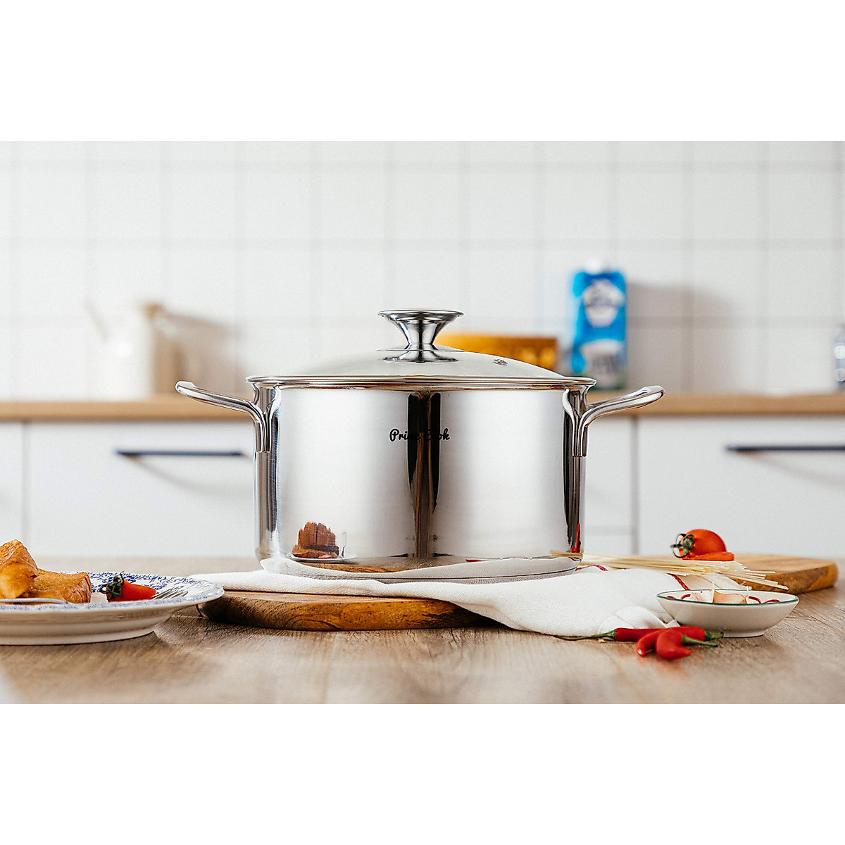 Prime Cook 4.8 qt. 18/10 Stainless Steel Soup Pot with Lid