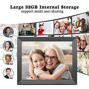 BSIMB Digital Picture Frame(W15A), Unlimited Cloud Storage, Support up to 32 GB Micro SD card, Including Sleep Mode