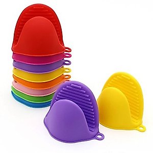 AkoMatial Heat Resistant Mini Glove Clip Durable Silicone Anti-scalding Anti-Slip Baking Kitchen Tool Mitts Grip Oven Pot Holder