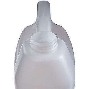 Hudson Exchange 1 Gallon F-Style Plastic Jug with Cap, HDPE, Natural, 6 Pack