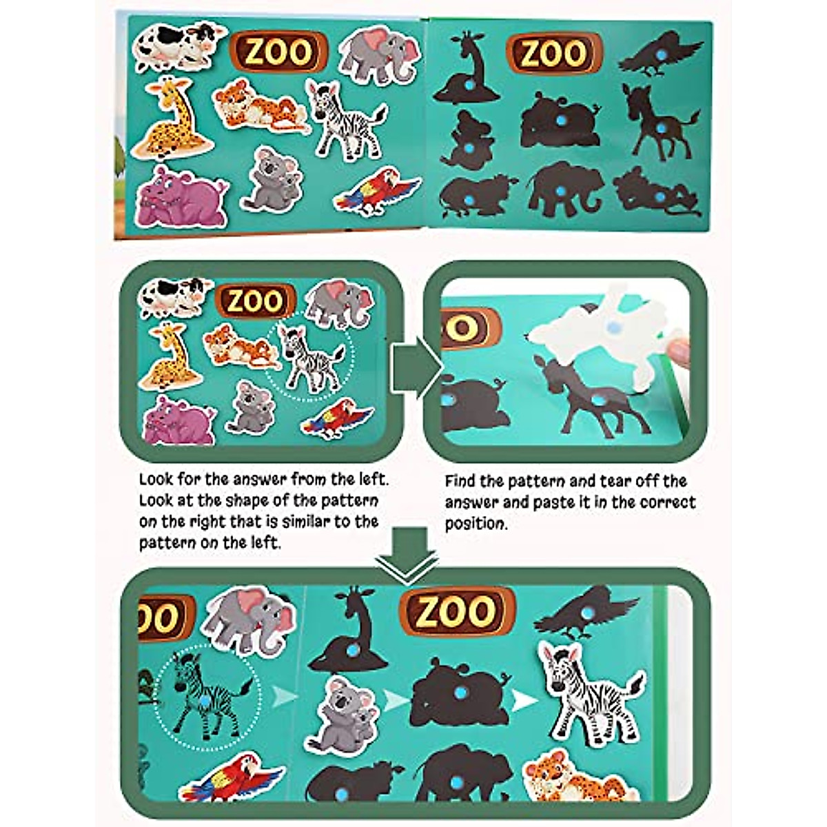 MIKNEKE 4 Pack DIY Quiet Book for Toddlers, Montessori Busy Book for Kids to Develop Learning Skills, Animal Vehicle Number Fruit Preschool Learning Activities Learning & Education Toys