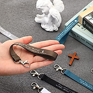 Inbagi 50 Pieces Bible Verse Keychain Religious Keychain Religious Easter Keychain Christian Keychain Bulk Grandparents Day Gifts for Church Sunday School Teacher Appreciation Day(Graceful Colors)