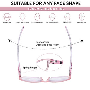 MAEOWN 5 Pack Reading Glasses for Women, Blue Light Blocking Computer Readers, Ease Blurry Vision Dry Eyes Anti UV Glare (Multicolor, 3.00, x)