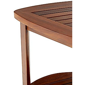 ALA TEAK Wood Bath Spa Shower Stool Corner Bench Stool Fully Assembled