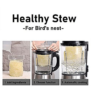 Joydeem Multifunctional Cooking Blender,High-Speed Countertop Blender JD-D16 with stew pot, Soybean milk maker, Hot and Cold, 9 One Touch Programs with 12H Delay Cook, 1200W, 59 Oz, Shakes and Smoothies, Nut Butters, Soups