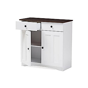 Baxton Studio DR 883400-White/Wenge Cabinet, White/Dark Brown
