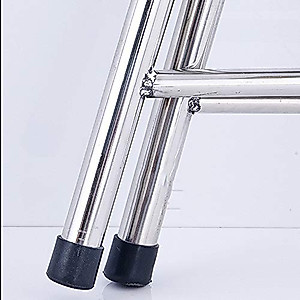 Thick Stainless Steel Round Stool Folding Home Dining Chair backrest Stool Small Bench Portable Outdoor Picnic Chair high 76cm