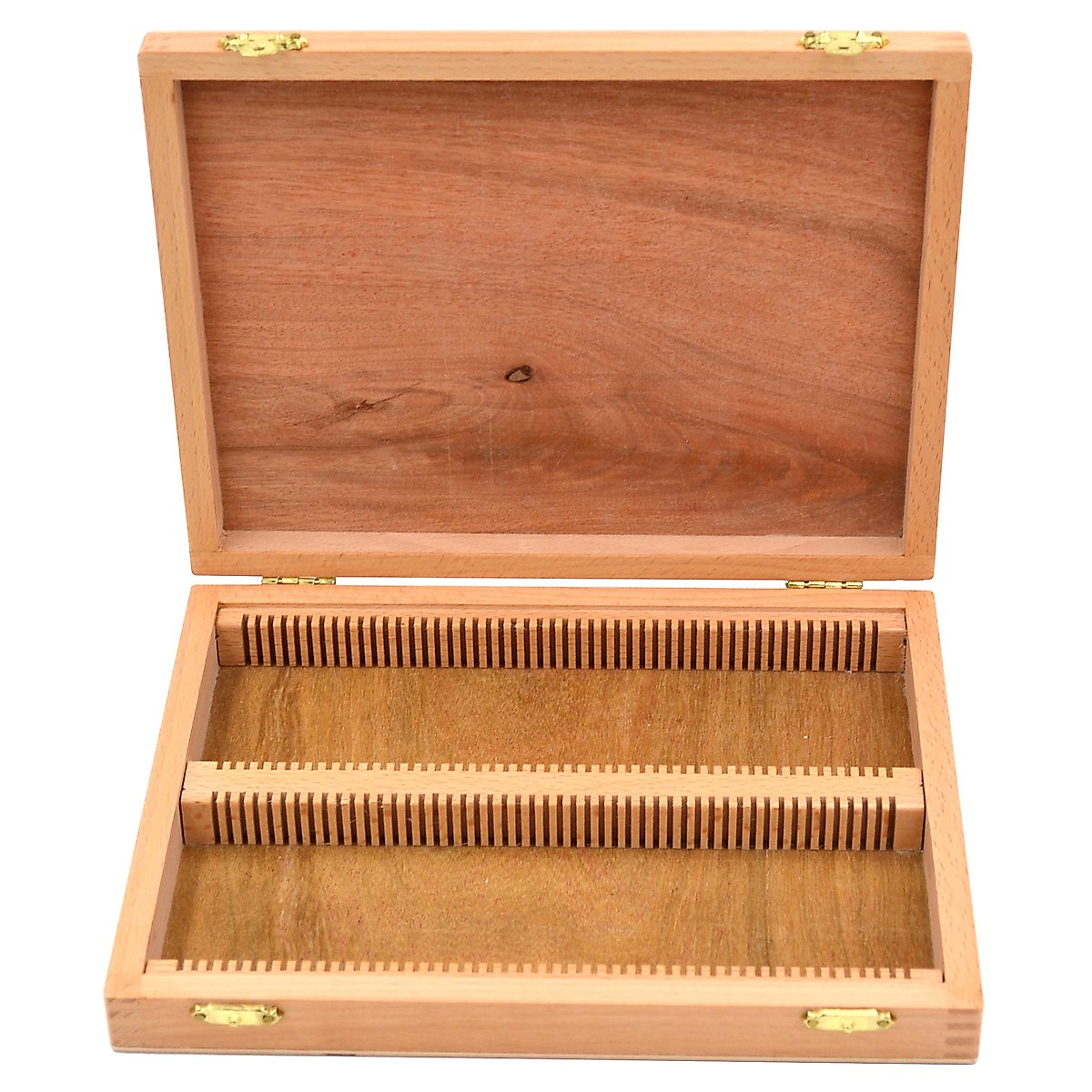 EISCO Wooden Slide Box for 100 Slides, with Latches- Fits 75x25mm Slides