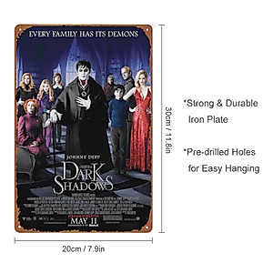 Dark Shadows Tin Sign Retro Metal Movie Poster Art Wall Home Decor 8x12 Inches