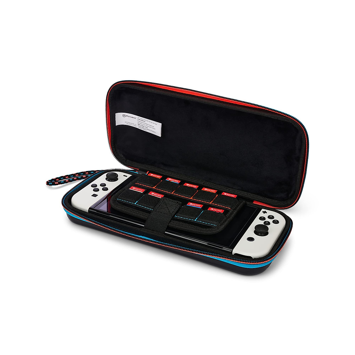 PowerA Slim Travel Pro Case for Nintendo Switch - OLED Model, Nintendo Switch and Nintendo Switch Lite - Red/Blue, Hard Shell, Protective Case, Gaming Case, Console Case