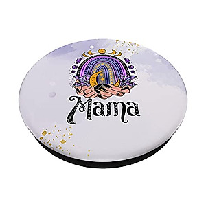 Mama Of Moon Child Witchy Moon With Crystal Boho Moon PopSockets Swappable PopGrip