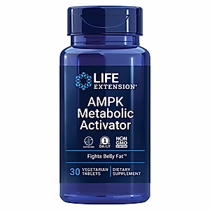 Life Extension AMPK Metabolic Activator - For Weight Management, Healthy Cellular Metabolism - Helps Burn Fat - Gluten free, Non-GMO, 30 Vegetarian Tablets