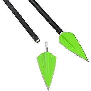 AMEYXGS 150 Grain Broadheads Archery Hunting Arrowheads Metal Arrow Tips Screw-in Arrow Heads with Box for Shooting Practice (Green)