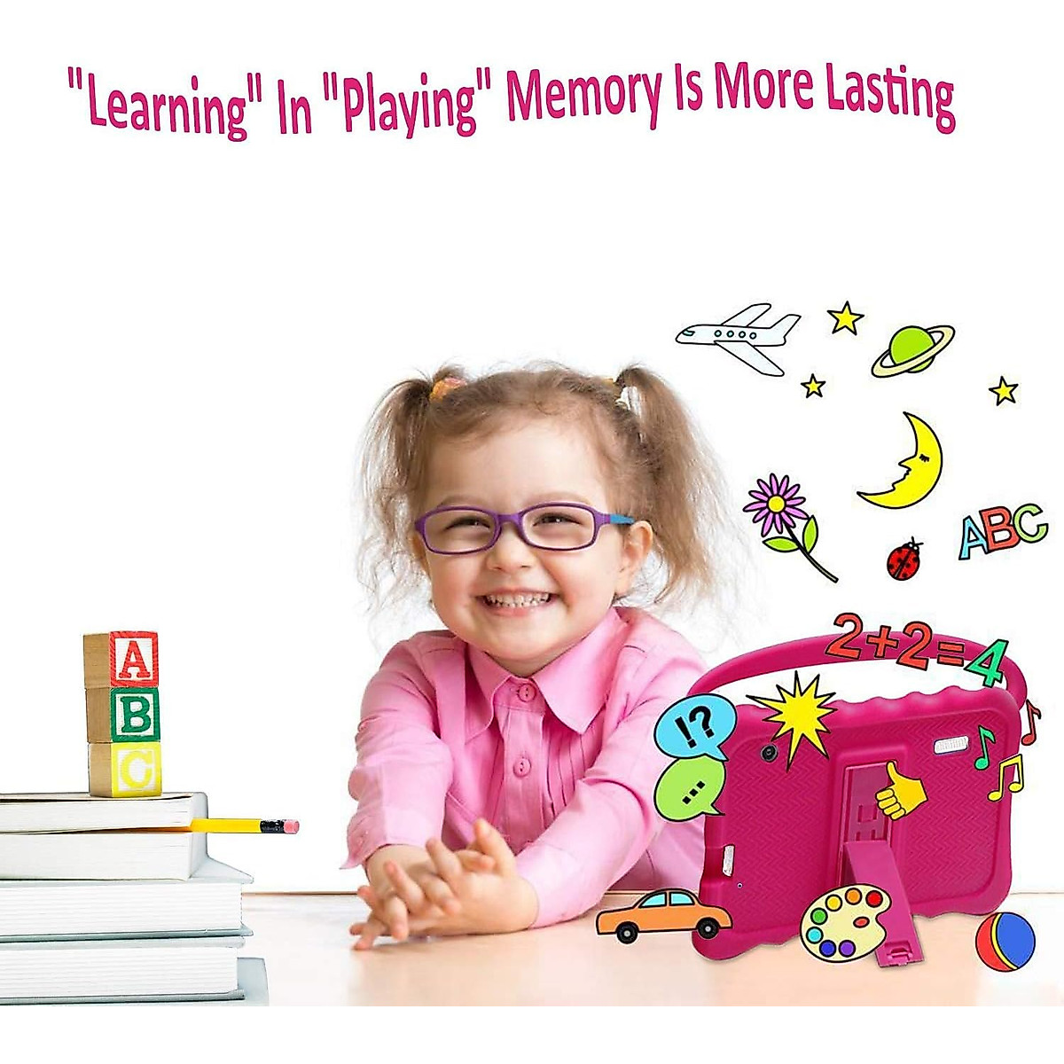 Kids Tablet for Toddlers Learning Tablet for Kids 7 inch 32GB Childrens Tablet with WiFi Dual Camera Shockproof Case Android Tablet with Parent Control Google Play Store YouTube Educational Games