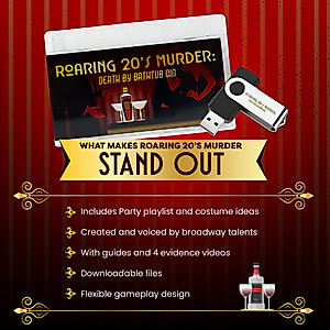 Broadway Murder Mysteries: Roaring 20s Death by Bathtub Gin - Interactive Murder Mystery Game for 3-20 Players
