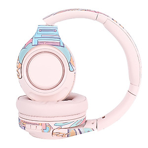 Wireless Over Ear Gaming Headset, RGB Colored Bluetooth 5.1 HiFi Stereo Headphones with Pluggable Noise Cancelling Mic, 24Hrs Playtime - Graffiti ()