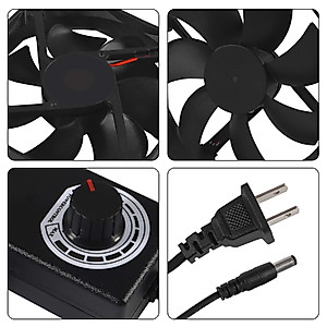 2PCS Blower Cooling Fan 120x25mm 110V 220V AC Powered Cooling Fan Dual-Ball Bearings 3 to 12V Speed Controller Fan for Receiver DVR Compatible with PlayStation Xbox Component