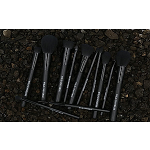 Makeup Brushes 12Pcs Makeup Brushes Set Professional, Premium Synthetic Kabuki Foundation Powder Contour Blush Concealer Eyeshadow Blending Highlighter Eyeliner Eyebrow Makeup Brush (Black)