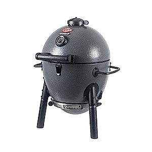 Char-Griller® AKORN® Jr. Portable Kamado Charcoal Grill and Smoker with Cast Iron Grates and Locking Lid with 155 Cooking Square Inches in Ash, Model E86714