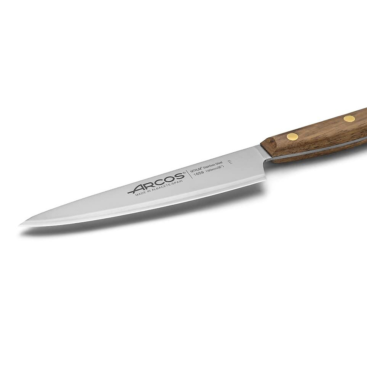 ARCOS Kitchen Knife 6 Inch Stainless Steel. Professional Kitchen Knife for Cooking. Ovengkol Wood Handle 100% natural FSC and 160 mm Blade. Series Nordika