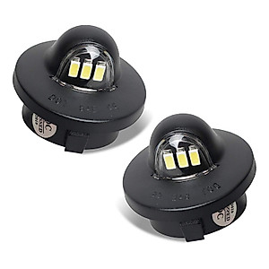 RUXIFEY LED License Plate Lights Tag Light Lamp Assembly Compatible with Ford F150 F250 F350 Super Duty Ranger Explorer Bronco Excursion Expedition, 6500K Black, Pack of 2