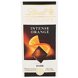 Lindt Excellence Intense Orange Dark Chocolate Bar, 3.5 Ounce