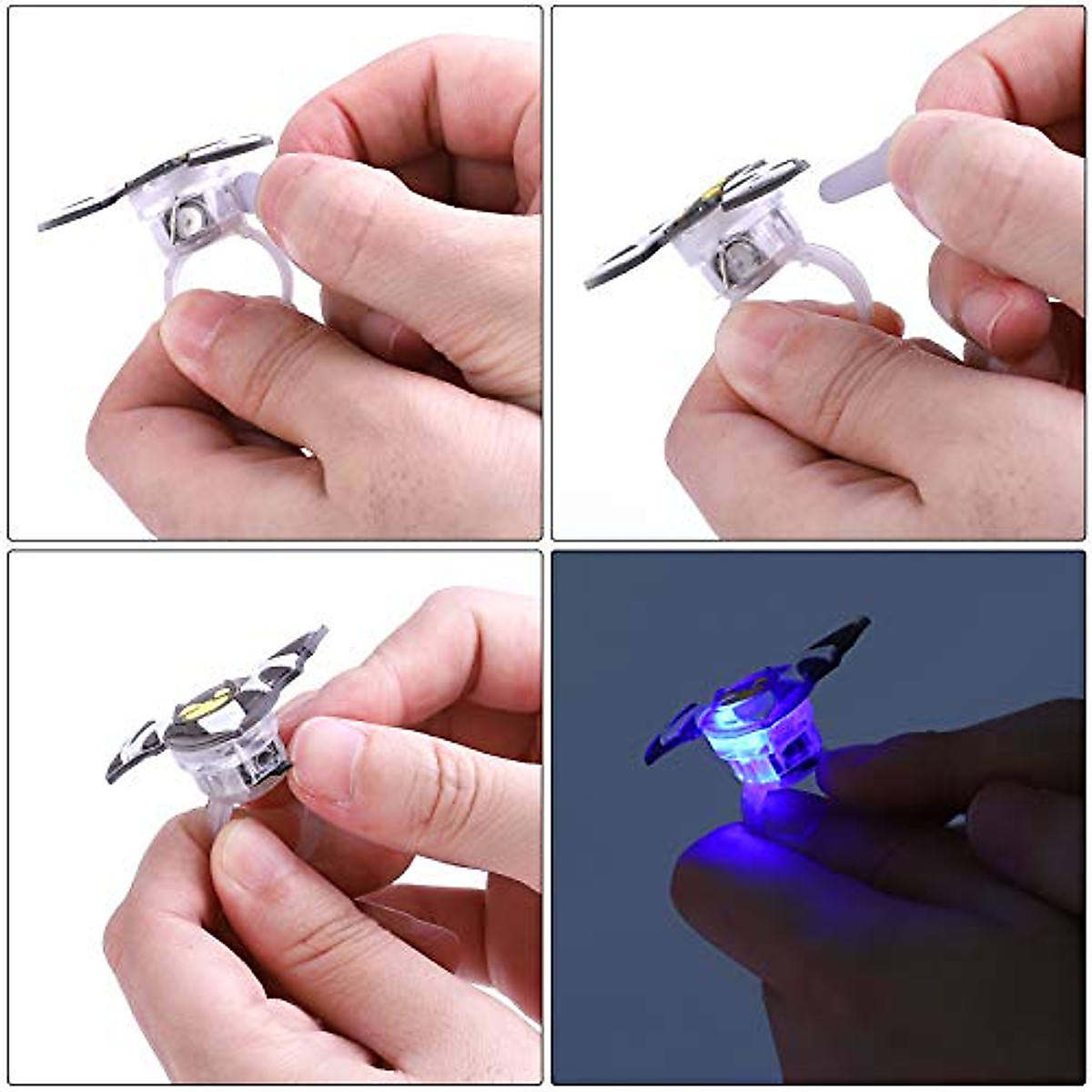 URATOT 100 Pieces Halloween LED Glow Rings Glow in the Dark Rings Halloween Gifts Light Up Toys Rings for Halloween Party Favors Decorations