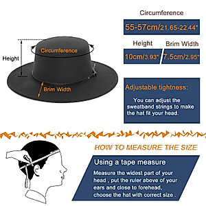 EOZY Women Men Classic Felt Fedora Hat Wide Brim Flat Top Jazz Panama Hat Casual Party Church Hat