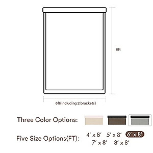 VICLLAX Premium Outdoor Roller Shade PVC Fabric Exterior Roller Shade Crank Operated with Aluminum Protective Valance for Porch Patio Pergola (6' W X 8' L), Light Grey