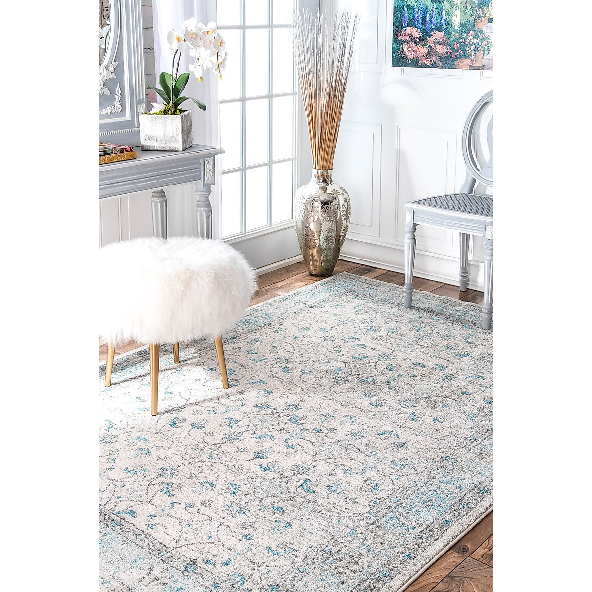 nuLOOM Rio Transitional Farmhouse Area Rug, 10' x 14', Aqua