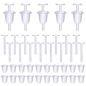 SAVITA 100 Pairs of Transparent Plastic Earring Post Replacements, Transparent Ear Pins and Earring Backs for Men Women (5mm)