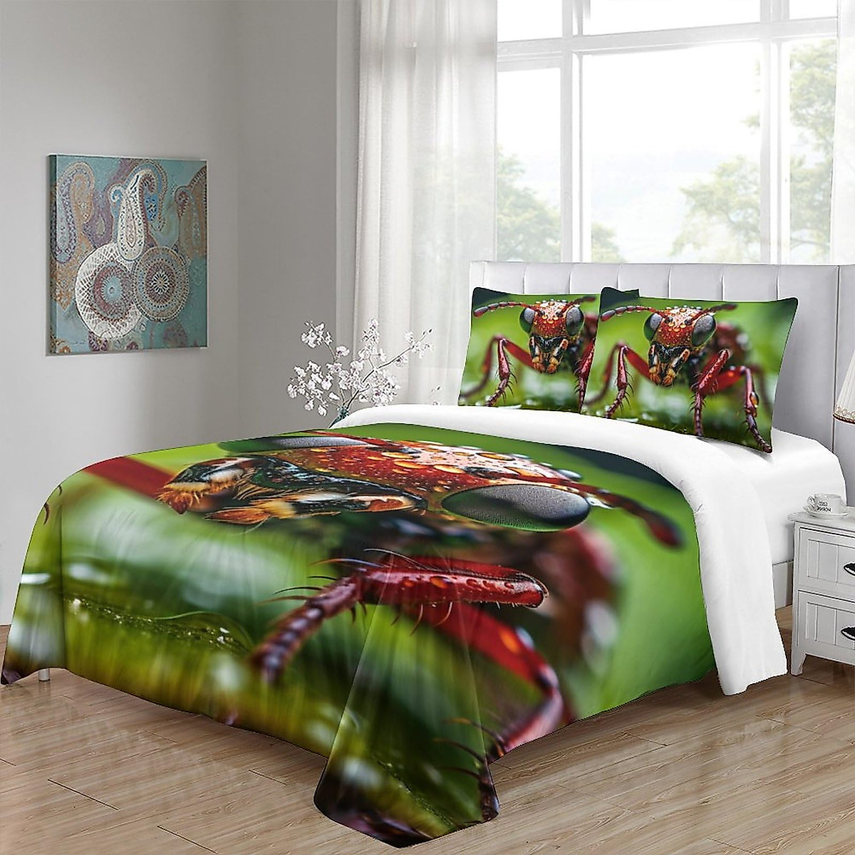 EVMILA Ants Comforter Covers Duvet Cover Quilt Cover 3D Print Insects for Teens and Adults with Pillow Cases with Zipper Closure Soft Microfiber Bedding Set 3 Pieces Full（203x228cm）