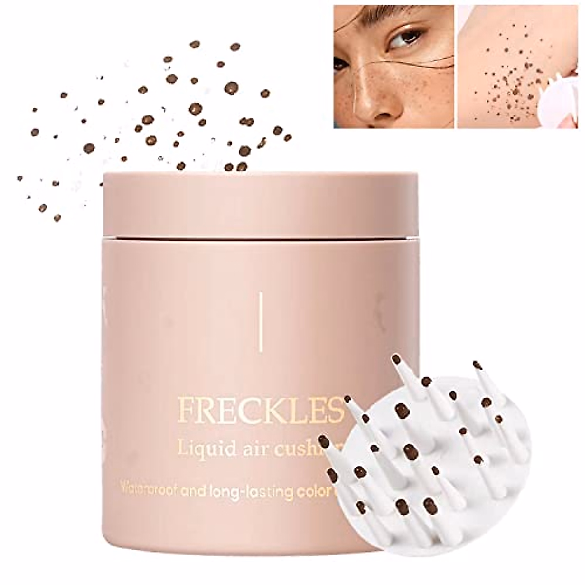 Liquid Fake Freckle Stamp Pen，Freckles Liquid Air Cushion Stamp,Magic Long Lasting Waterproof Quick Dry Natural Like Fake Freckle Pen Makeup Stamp,A Sunny Freckled Look Just For You(01# Saddle Brown)
