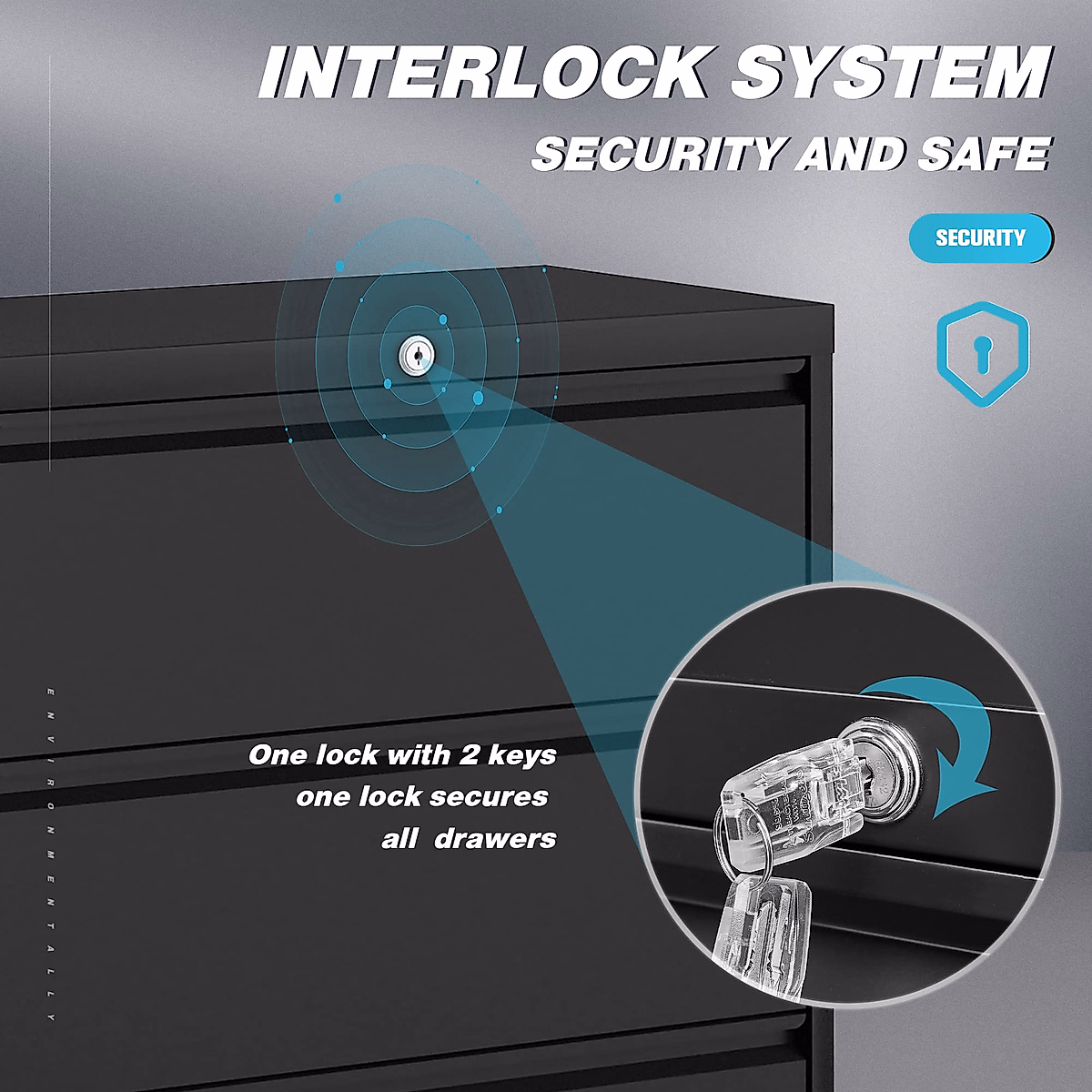 Aobabo Metal Lateral File Cabinet with Lock,Large Deep Drawer with Adjustable File Bars for Office,Home,35.43 Inches Wide for Letter/Legal A4 Size Drawer,Assembly Required (Black,4 Drawer)………