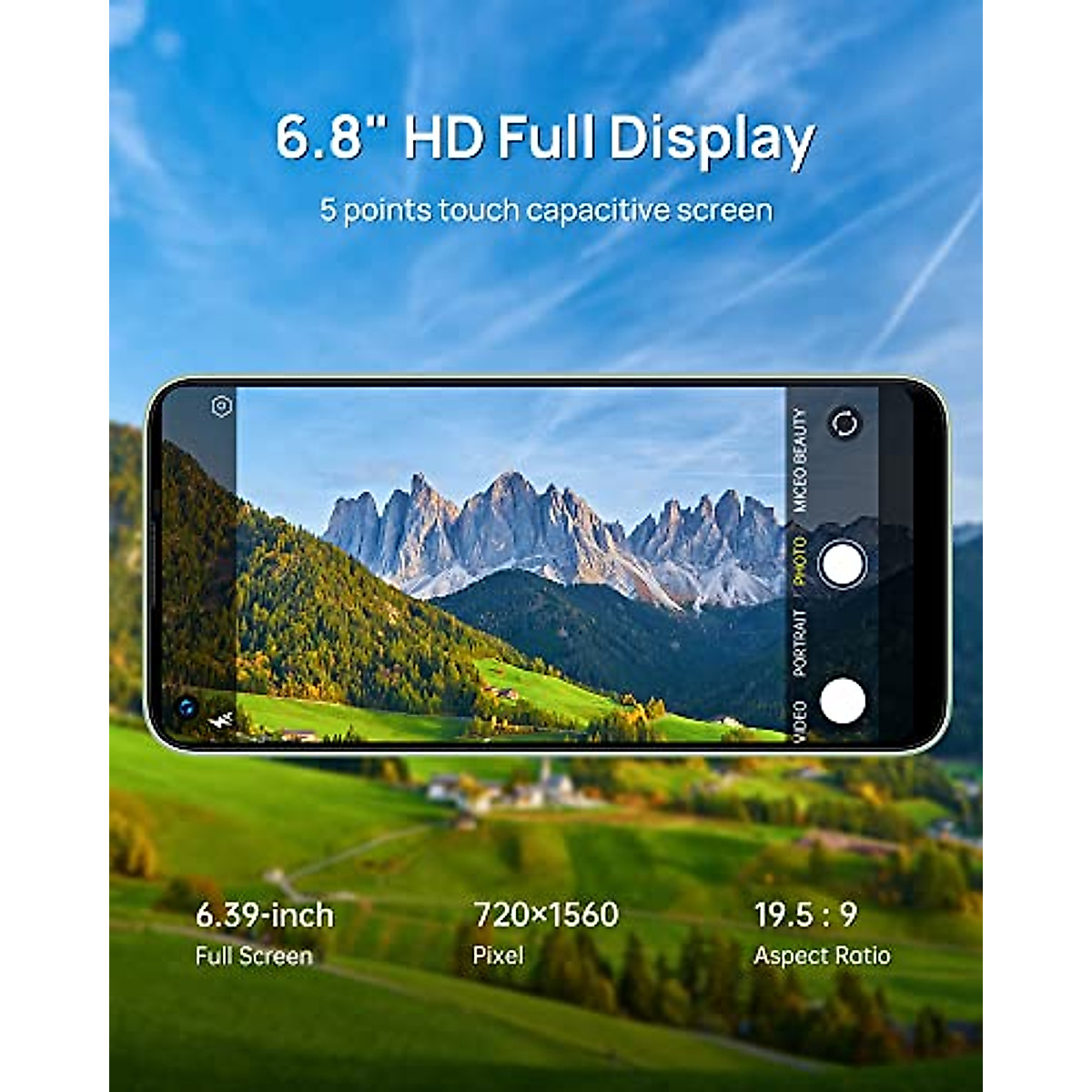 Unlocked Cell Phone, 6.8" HD Screen, Full Glass Appearance Design, Android 11 Unlocked Smartphone 6GB+128GB/ 256GB Expandable 48MP Camera 6500mAH Battery 4G Dual Analog Face/Fingerprint ID OTG