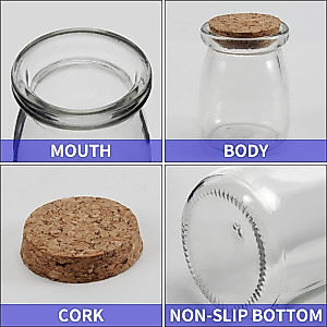 OAMCEG 39 PCS Glass Jars with Cork Lids 3.4oz Small Yogurt Jars Mini Candle Jars Little Pudding Jars Glass Favor Jars Mason Jars, Glass Containers with Lids & 50m String (Set of 39, 100ml)