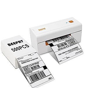 beeprt Shipping Label Printer & 4" X 6" Direct Thermal Labels (500 PCS)