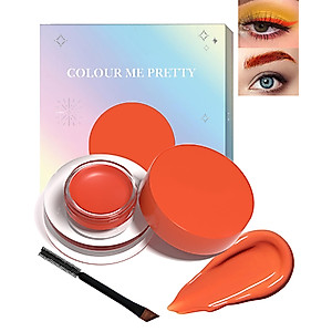 LYSdefeu Waterproof Orange Matte Gel Eyeliner & Eyebrow Pen, 12 Color Options, Creamy Texture, Long Lasting, Safe Ingredients