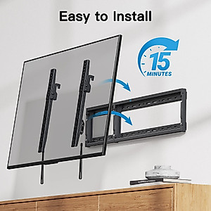 Tilt TV Wall Mount Bracket Low Profile for Most 37-75 Inch LED LCD OLED Plasma Flat Curved Screen TVs, Large Tilting Mount Fits 16-24 Inch Wood Studs Max VESA 600x400mm Holds up to 132lbs by Pipishell