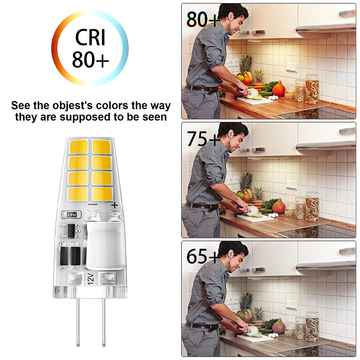 TAIYALOO G4 LED Bulb T3 JC Bi-Pin Base Light Bulbs 3W AC/DC 12V 20W-30W T3 Halogen Bulb Replacement for Under Cabinet Puck Light,Chandeliers,Landscape Lighting,Warm White 3000K,10 Pack