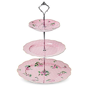 BTaT- Porcelain Dessert Stands, 3 Tier Cake Stand, Cupcake Stand, Floral Cupcake Display Stand, Cupcake Stands for Dessert Table, Tiered Cupcake Stand, Cupcake Tier, Cupcake Holder