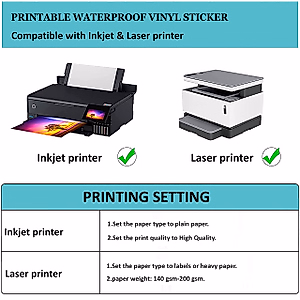 30-UP Shipping Labels 1" x 2-5/8" Address Stickers 20 Sheets 600 Pcs Printable Blank Labels Waterproof Matte White Stickers Vinyl Sticker Paper Dries Quickly for Inkjet Printer