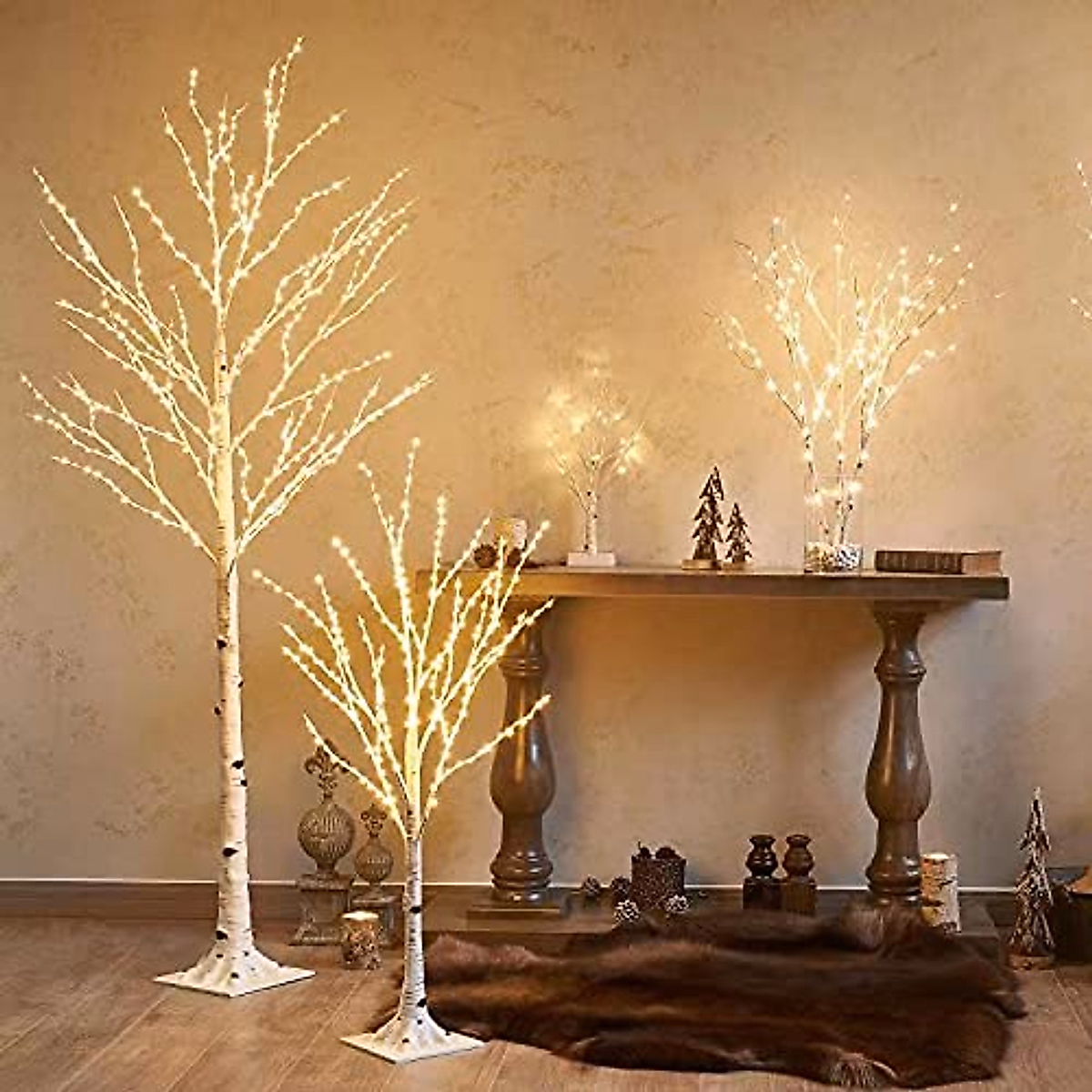 Birchlitland LED Birch Tree 4FT 200L Warm White Fairy Lights, Lighted Trees for Indoor Outdoor Home Thanksgiving Christmas Holiday Decoration